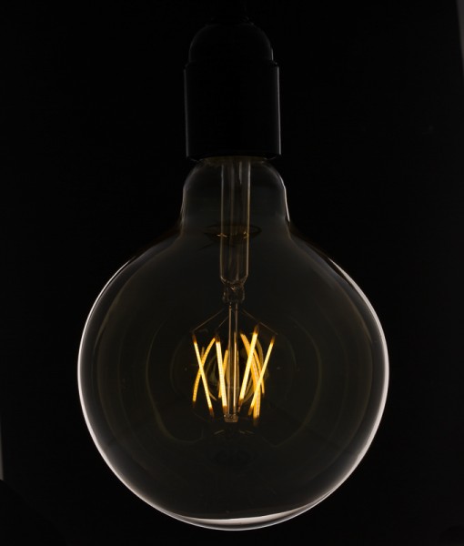 LED Globe Bulbs Extra Large with Amber Glass