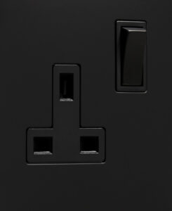 Single Plug Socket Black with Black or White Inserts