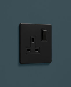 Single Plug Socket Black with Black or White Inserts