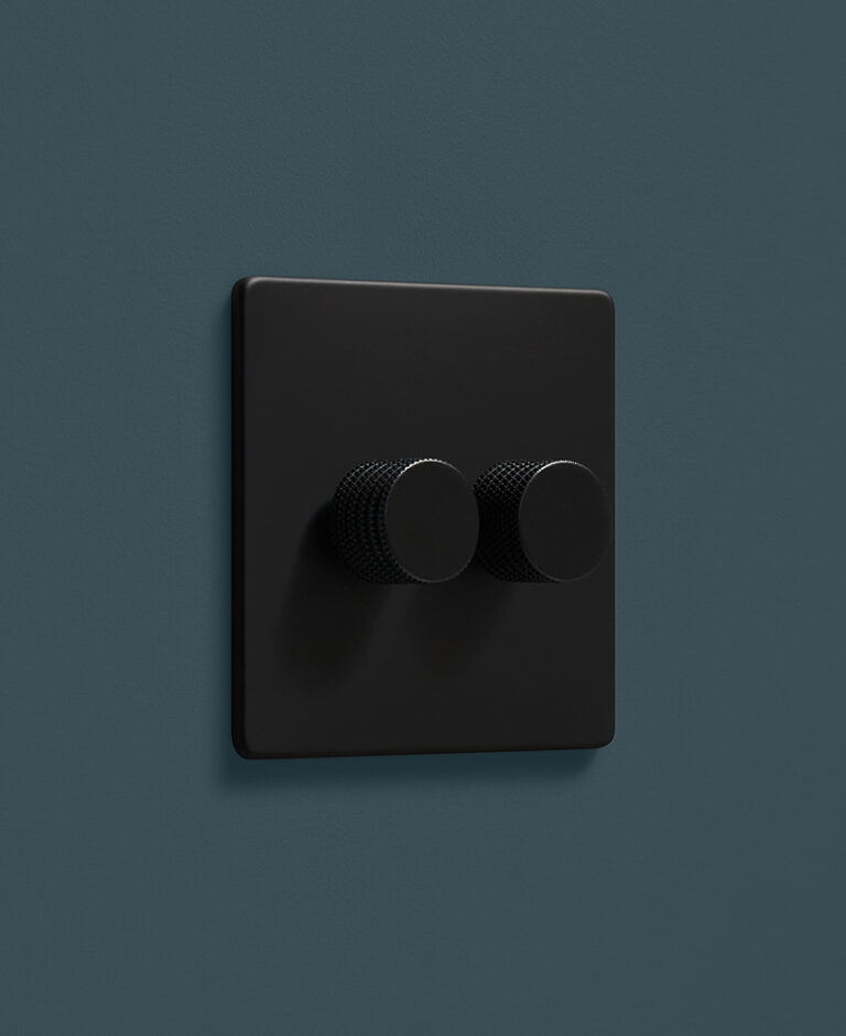 Double Dimmer Switch - Designer Dimmer Switch Black
