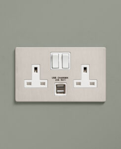 Brushed Steel USB Sockets with Choice of Inserts