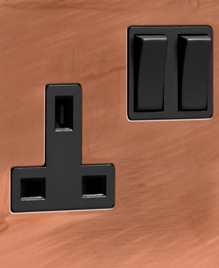 Double Copper Plug Socket with Black or White Inserts