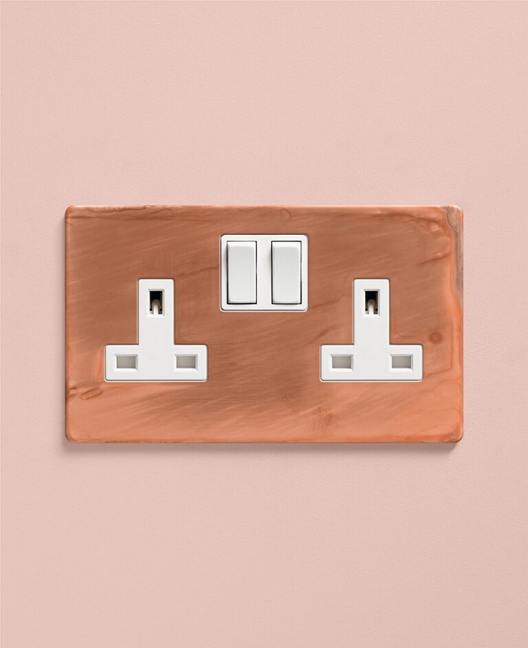 Double Copper Plug Socket with Black or White Inserts