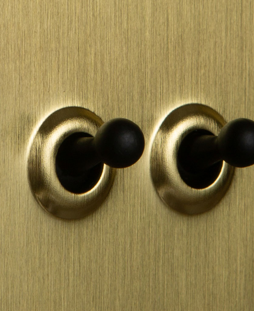 Toggle Light Switches - Gold Double Toggle Switch