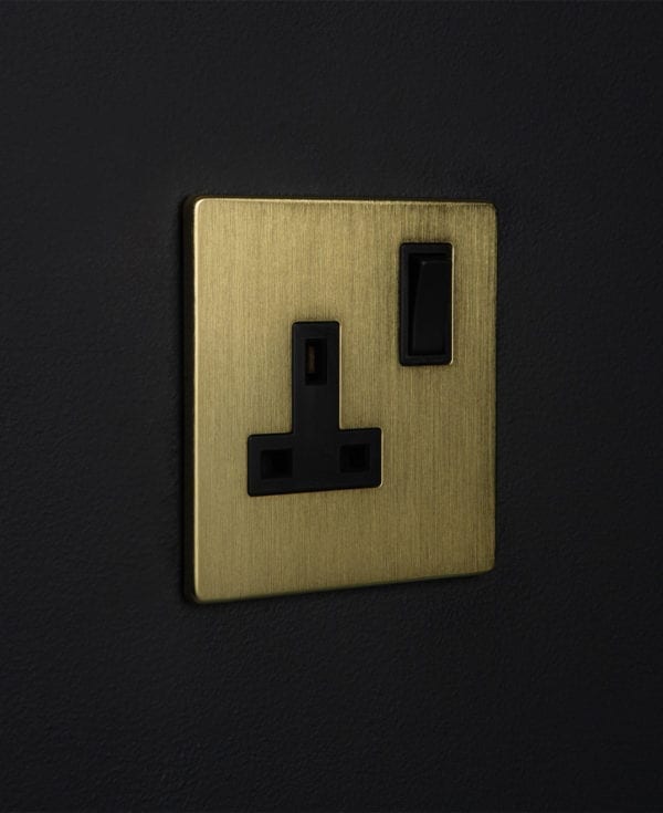 Metal Plug Sockets Gold - Plug Socket with Black or White Inserts