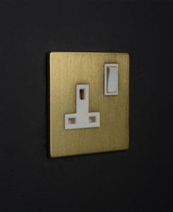 Metal Plug Sockets Gold - Plug Socket with Black or White Inserts