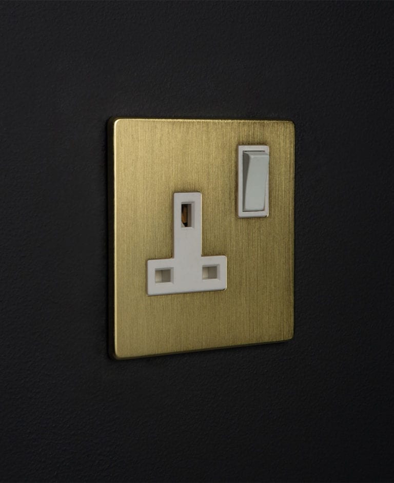Metal Plug Sockets Gold - Plug Socket with Black or White Inserts