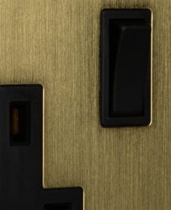 Metal Plug Sockets Gold - Plug Socket with Black or White Inserts