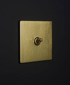 Brass Toggle Switch with Gold, White, Black or Silver Toggle