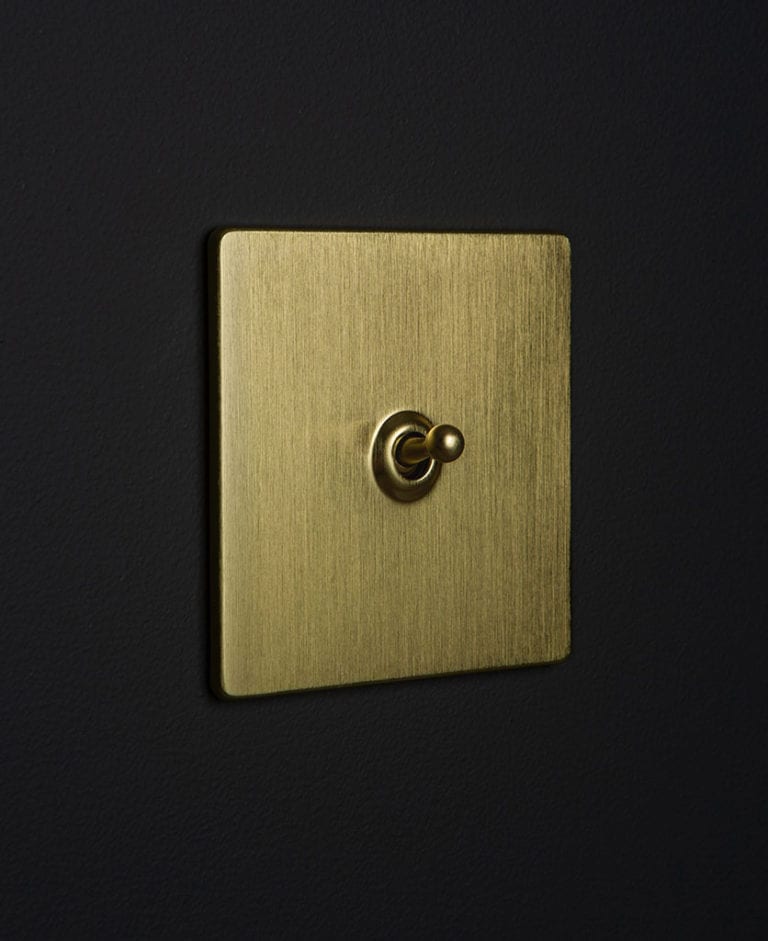 Brass Toggle Switch with Gold, White, Black or Silver Toggle