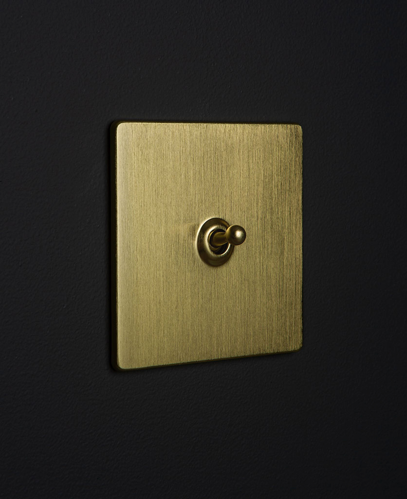 Brass Toggle Switch with Gold, White, Black or Silver Toggle