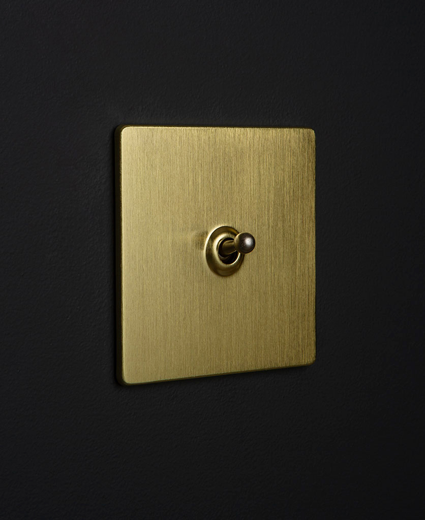 Brass Toggle Switch with Gold, White, Black or Silver Toggle
