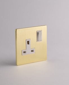 Metal Plug Sockets Gold - Plug Socket with Black or White Inserts