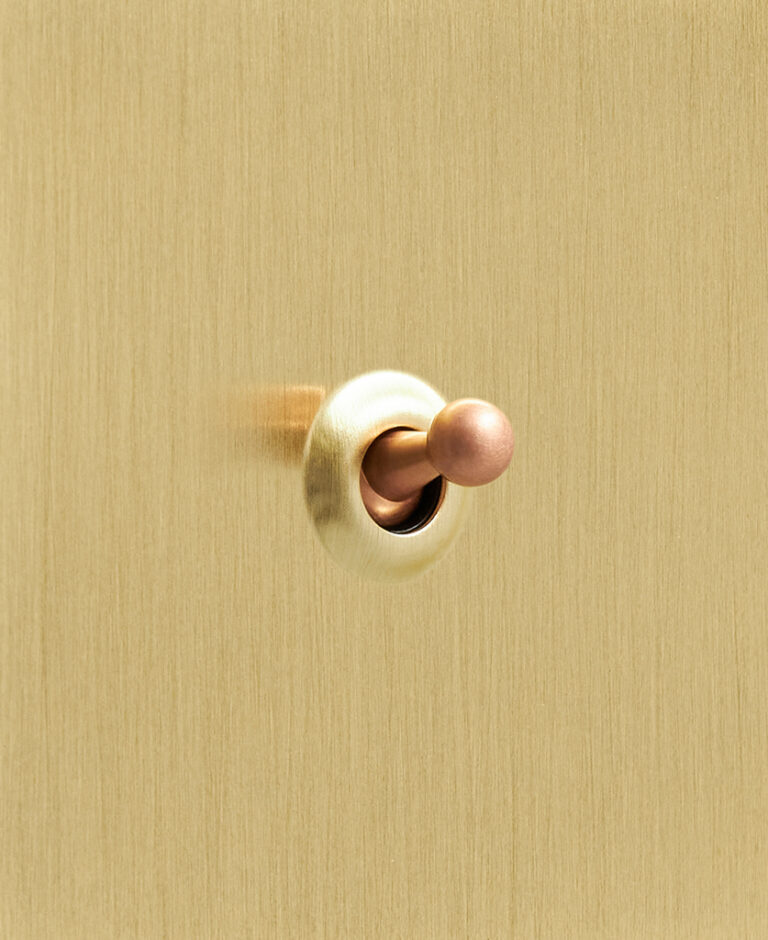Brass Toggle Switch with Gold, White, Black or Silver Toggle