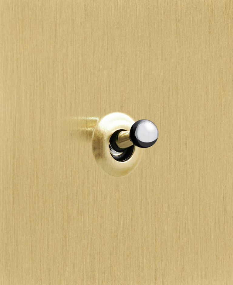 Brass Toggle Switch with Gold, White, Black or Silver Toggle
