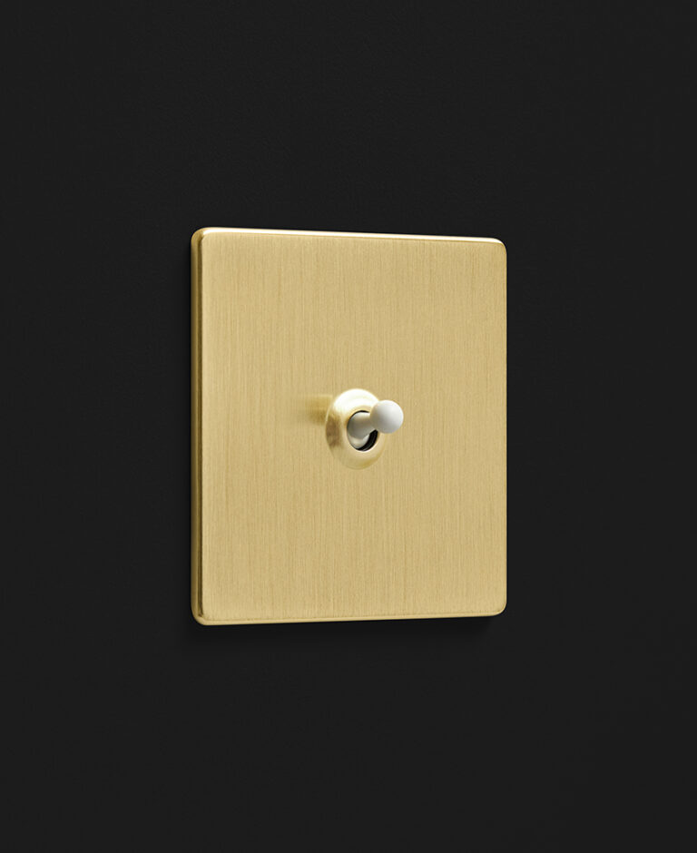Brass Toggle Switch with Gold, White, Black or Silver Toggle