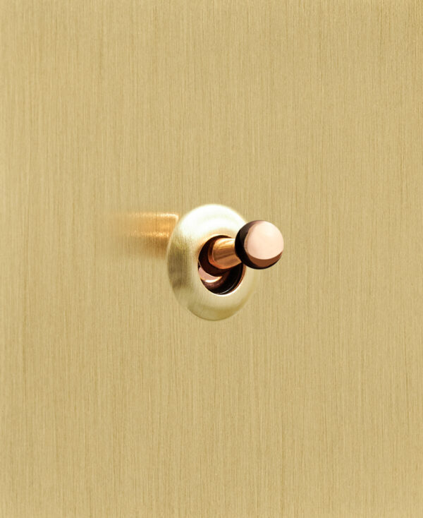 Brass Toggle Switch with Gold, White, Black or Silver Toggle