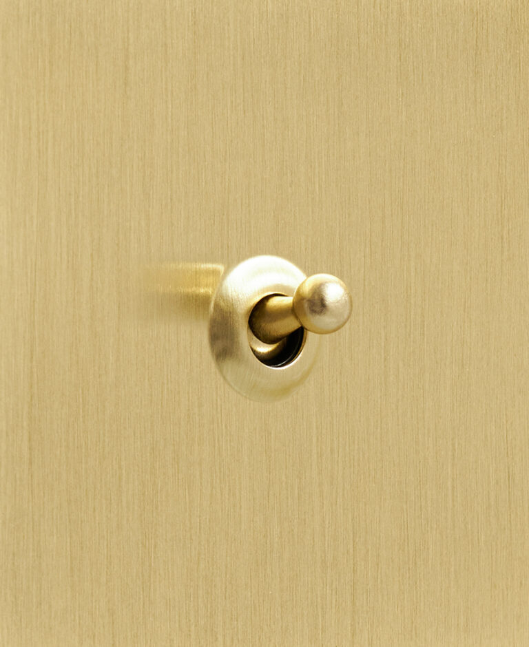 Brass Toggle Switch with Gold, White, Black or Silver Toggle