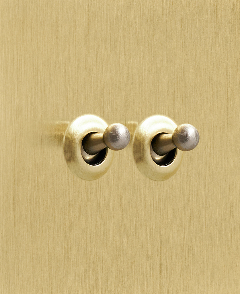 Toggle Light Switches - Gold Double Toggle Switch