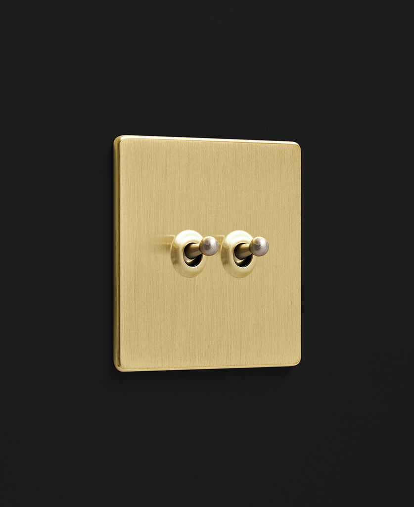 Toggle Light Switches - Gold Double Toggle Switch