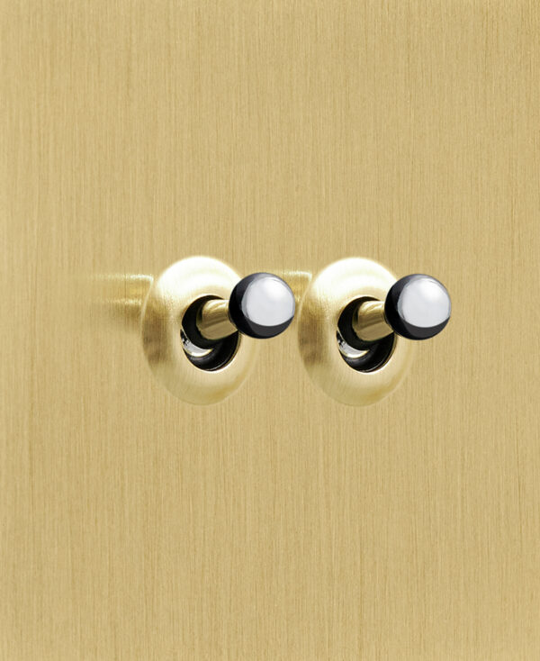Toggle Light Switches - Gold Double Toggle Switch