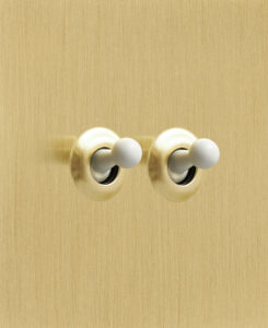 Toggle Light Switches - Gold Double Toggle Switch