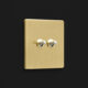 Toggle Light Switches - Gold Double Toggle Switch