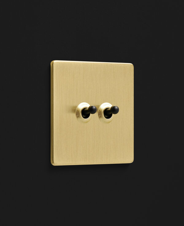 Toggle Light Switches - Gold Double Toggle Switch