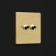 Toggle Light Switches - Gold Double Toggle Switch