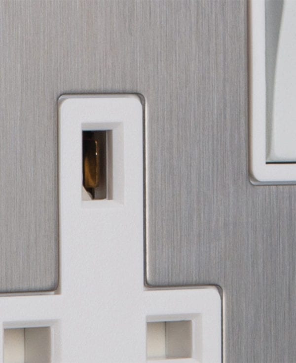 Silver Double Sockets - with Black or White Inserts