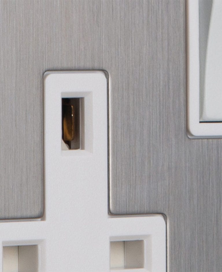 Silver Double Sockets - with Black or White Inserts
