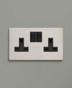 Silver Double Sockets - with Black or White Inserts