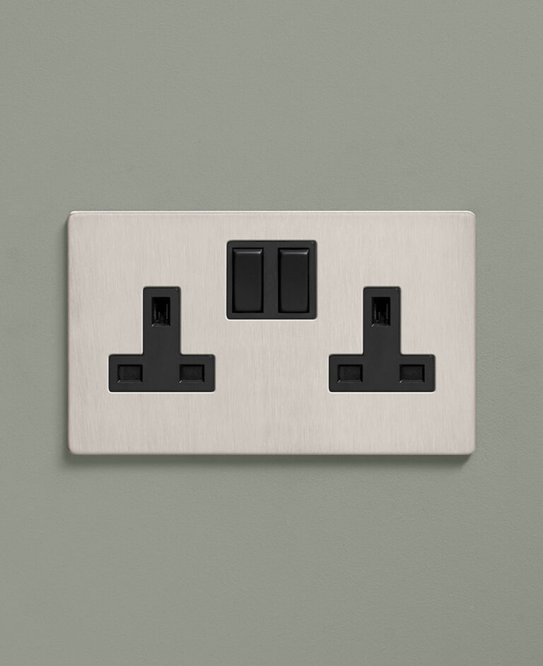 Silver Double Sockets - with Black or White Inserts
