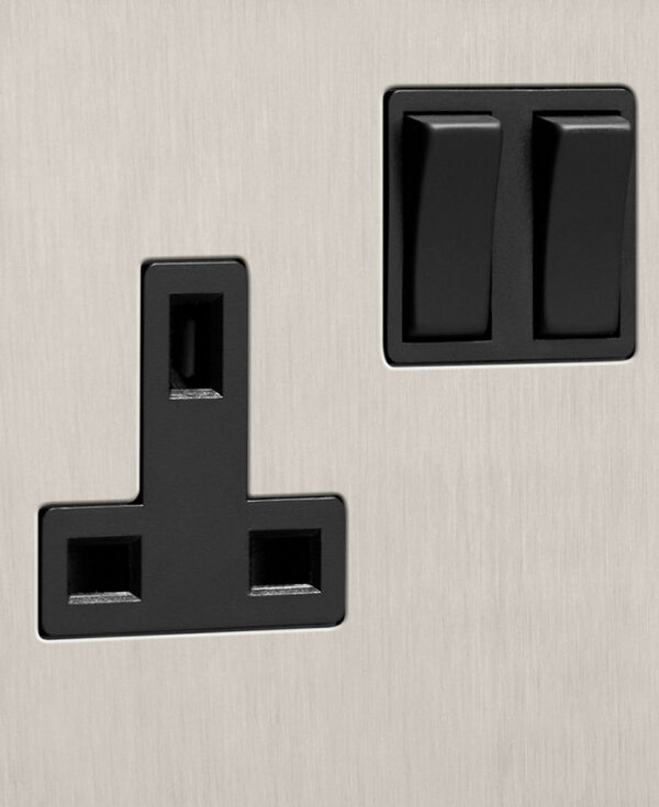 Silver Double Sockets - with Black or White Inserts