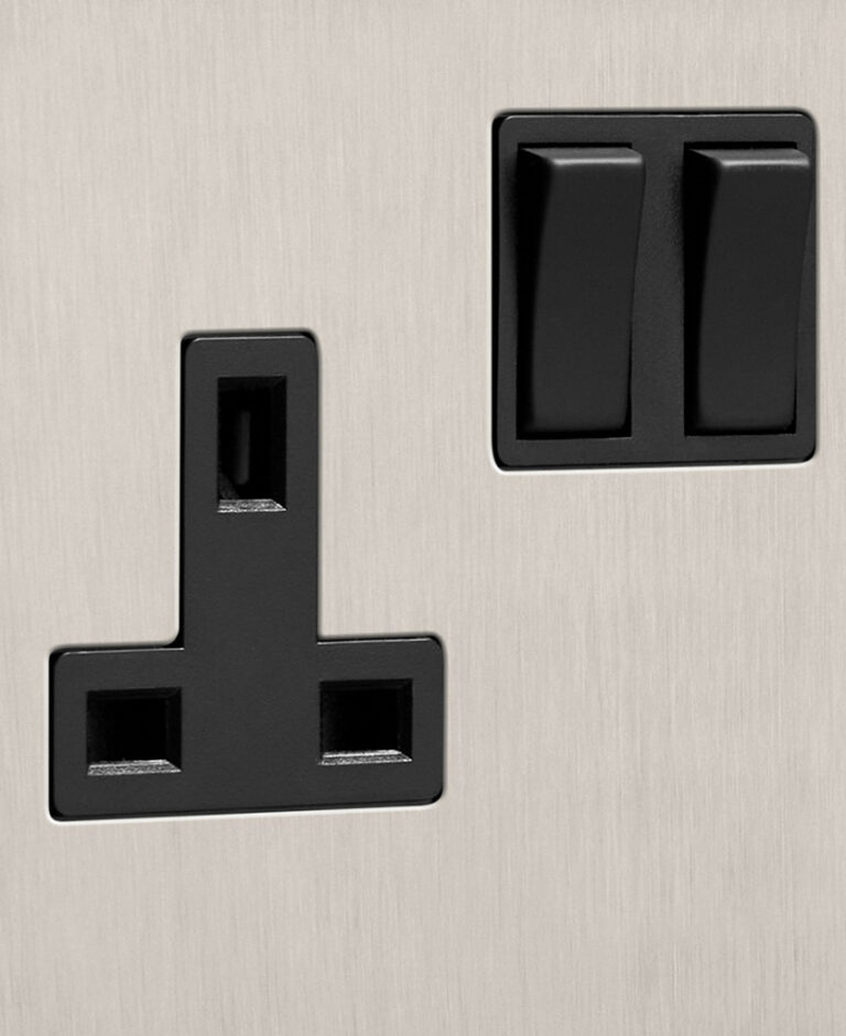 Silver Double Sockets - with Black or White Inserts