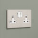 Silver Double Sockets - with Black or White Inserts