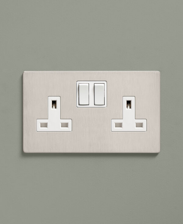 Silver Double Sockets - with Black or White Inserts