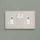 Silver Double Sockets - with Black or White Inserts