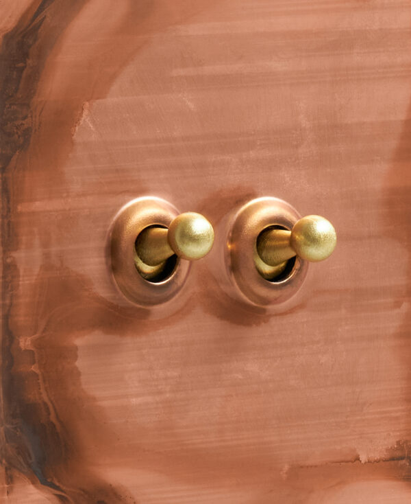 Luxury Light Switches - Copper Double Toggle Switch