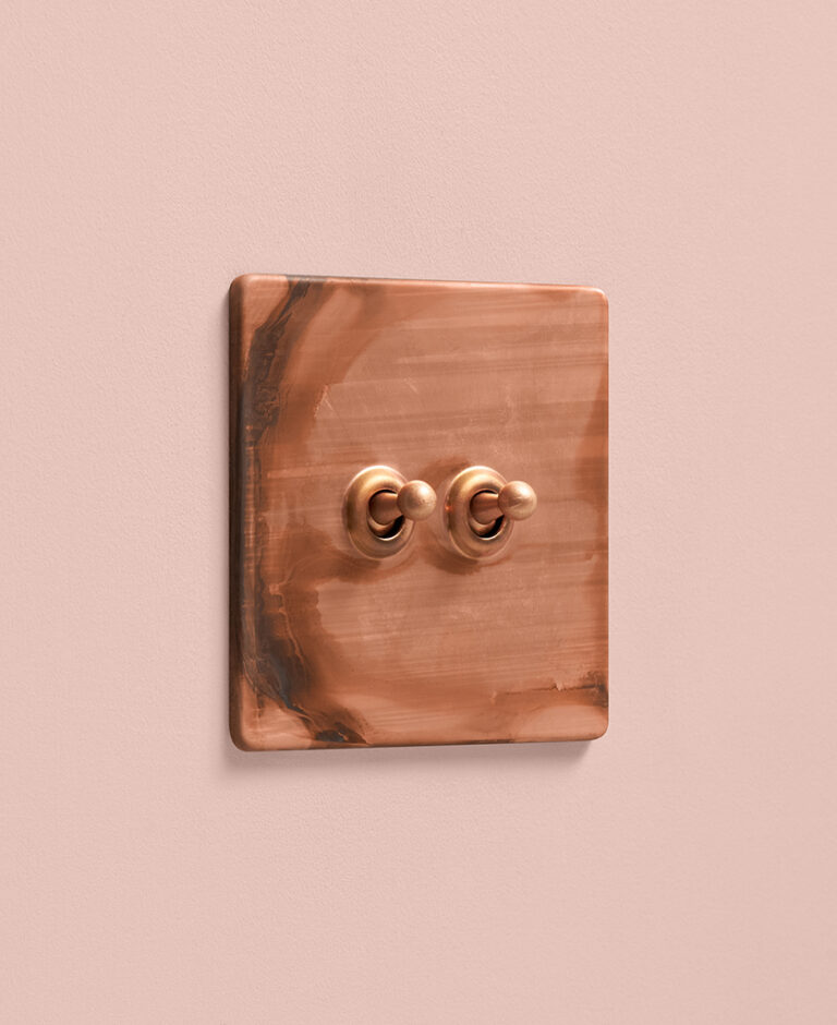 Luxury Light Switches - Copper Double Toggle Switch
