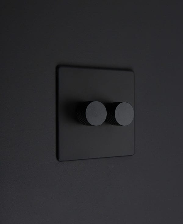 Double Dimmer Switch - Designer Dimmer Switch Black