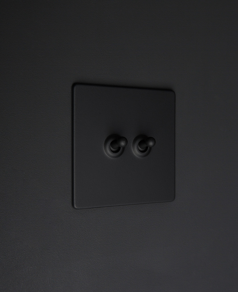 Toggle Light Switch Black - Double Toggle Switch with 4 Finishes