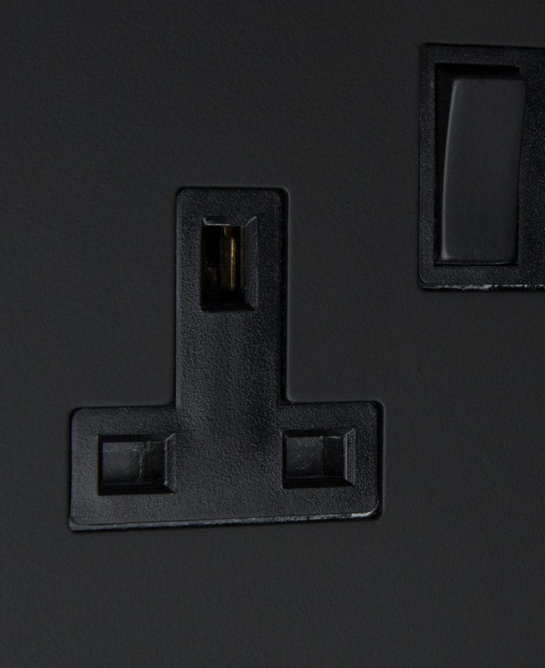 Black Double Socket: Double Plug Socket with Black or White Inserts