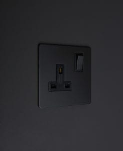 Single Plug Socket Black with Black or White Inserts
