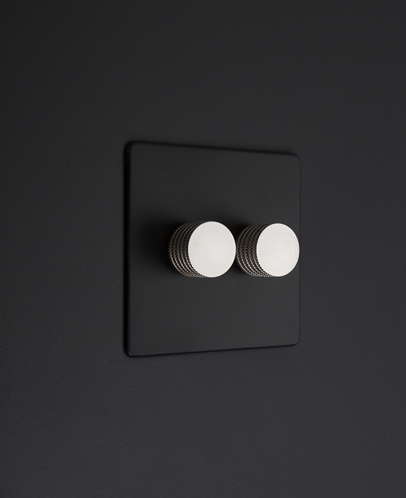 Double Dimmer Switch - Designer Dimmer Switch Black