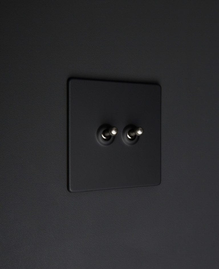 Toggle Light Switch Black - Double Toggle Switch with 4 Finishes
