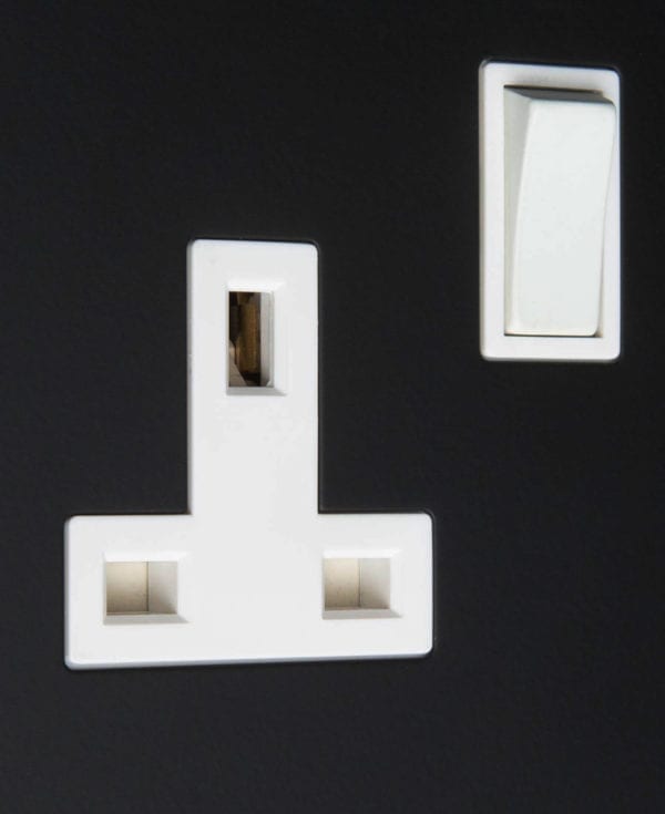 Single Plug Socket Black with Black or White Inserts