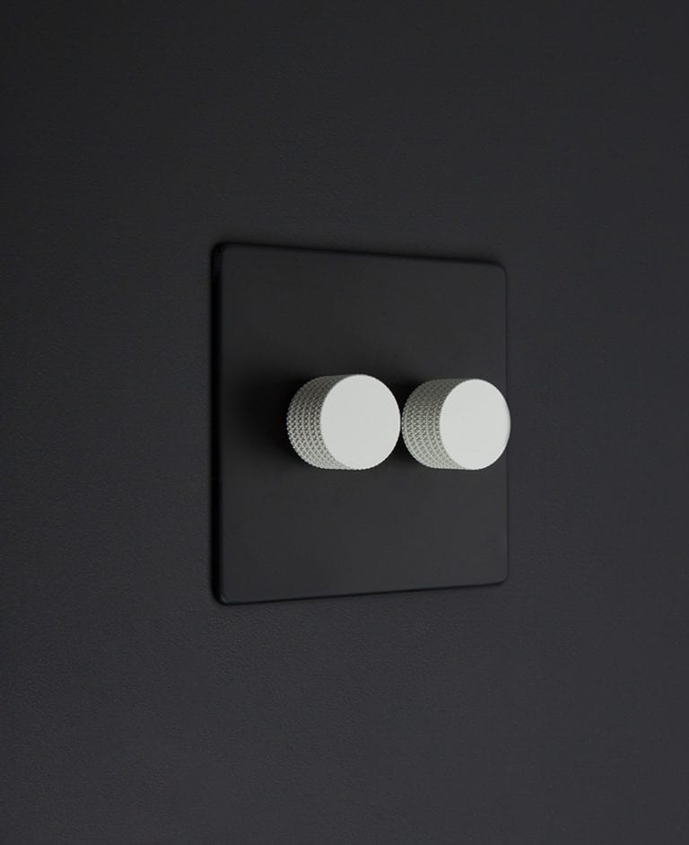 Double Dimmer Switch - Designer Dimmer Switch Black