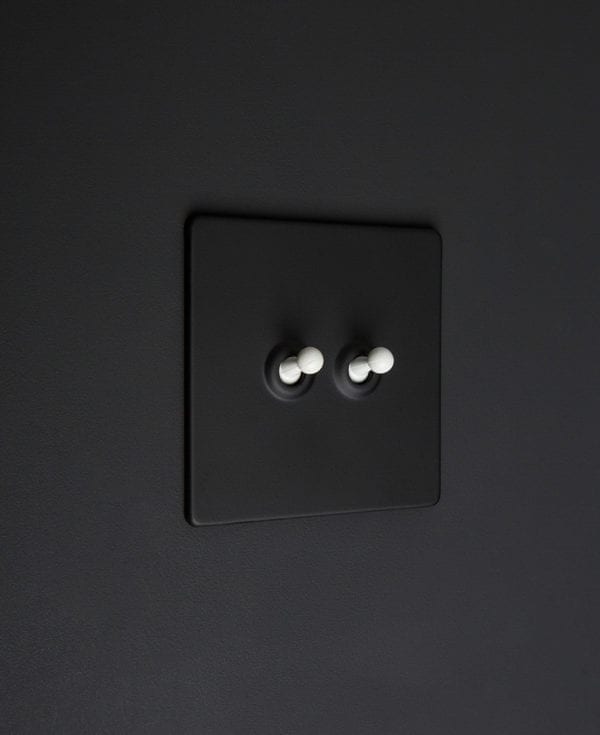 Toggle Light Switch Black - Double Toggle Switch with 4 Finishes
