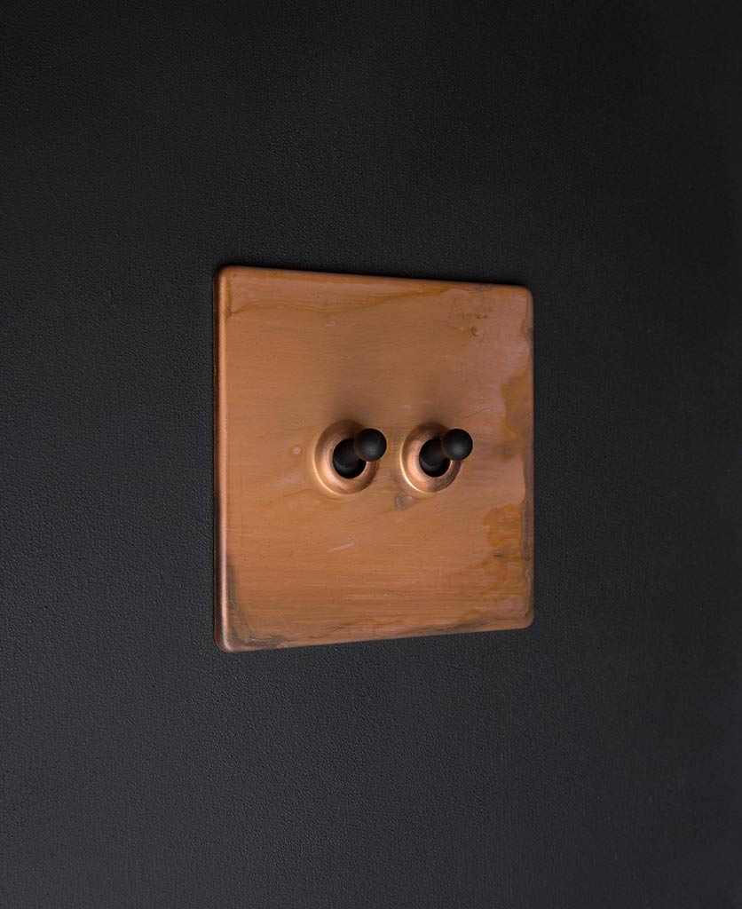 Luxury Light Switches - Copper Double Toggle Switch